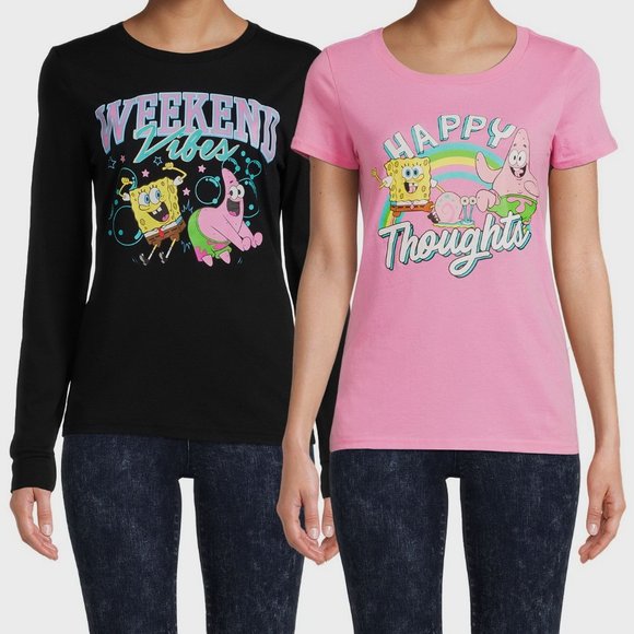 Nickelodeon | Tops | Juniors Spongebob Squarepants Lot Set 2 Pack ...